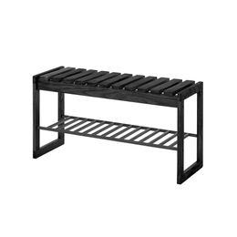 home24 Massive Garderobenbank Woods Cross Typ E in Eiche / Schwarz | Gr.: onesize