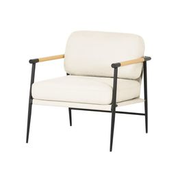 home24 Loungesessel KOCANUS in Creme / Schwarz | Gr.: onesize