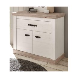 Furn.Design Kommode Pinie wei&szlig;, Oslo Pinie Landhaus, 107 x 89 cm | Gr.: onesize