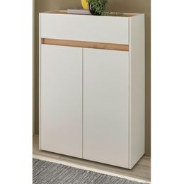 Furn.Design Schuhschrank wei&szlig; matt, Eiche Wotan, Flurkommode 85 x 122 cm | Gr.: onesize
