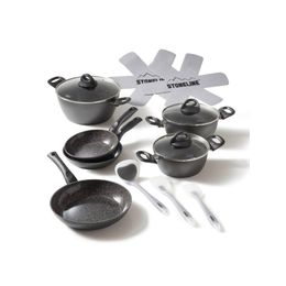 Stoneline Keramik Kochgeschirr-Set 14-teilig | mit Deckeln in Anthrazit | Gr.: onesize