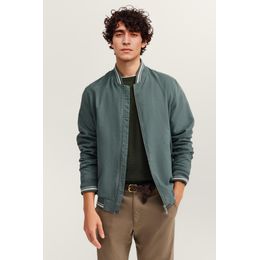 Bugatti Herren Collegejacke "Regular Fit", gr&uuml;n, Gr. 54, unifarben, 100% Polyester, Jacken, wasserabweisend trotz leicht perforiertem Oberstoff