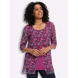 Sieh an! Longbluse in magenta-topas-bedruckt | Gr.: 52