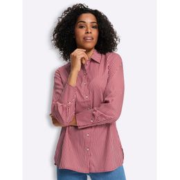 Sieh an! Longbluse in rot-ecru-gestreift | Gr.: 40