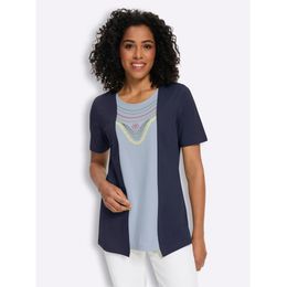 Sieh an! 2-in-1-Shirt in marine-hellblau | Gr.: 46