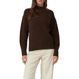 s.Oliver Damen Strickpullover, braun, Gr. 40, unifarben, Strick, Obermaterial: 50% Baumwolle, 25% Polyamid, 14% Polyacryl, 8% Wolle, 3% Elasthan,