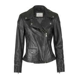 7eleven Damen Bikerjacke "SEATTITUDE", schwarz, Gr. 46, uni, Obermaterial: 100% Lammleder LEL. Futter: 100% Polyester PES. 100% Polyester PES.,