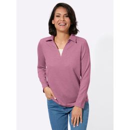 Casual Looks Damen Poloshirt "Poloshirt"malve, meliert, Gr. 38, meliert, 56% Viskose, 24% Polyester, 18% Polyamid, 2% Elasthan, Shirts