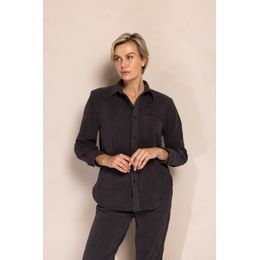 Zhrill Damen Hemdbluse "ZHTJURA", grau, Gr. XL, Web, Obermaterial: 100% Polyester, Blusen, figurumspielende Passform, mit Brusttasche