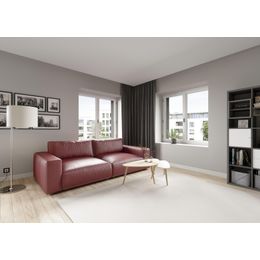 Big-Sofa Musterring, B:252cm H:81cm T:124cm, rot, Flachgewebe FLORIS (100% Polyester);Flachgewebe VALMONT (60% Baumwolle/ 40% Leinen);Microfaser