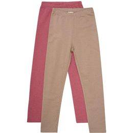 Minymo Kinder Leggings "Sweat Leggings with AOP (2-Pack)" in Braun | Gr.: 110