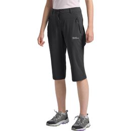 Jack Wolfskin Damen 3/4-Hose "HIKEOUT", schwarz, Gr. 38, Obermaterial: 94% Polyamid, 6% Elasthan, Hosen, mit 2 H&uuml;fttaschen, atmungsaktiv, schnell