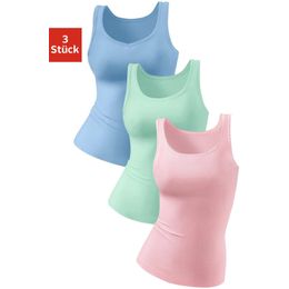 Damen Achselhemd, Bunt, Gr. 52A, petite fleur by Lascana, Bodies & Unterhemden, 100% Baumwolle