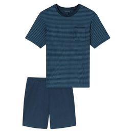 Schiesser Schlafanzug Comfort Essentials in Deep blue | Gr.: 52