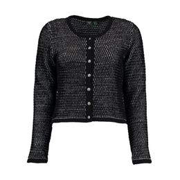 OS-Trachten Strickjacke Qoriva in schwarz-anthrazit | Gr.: 38