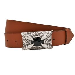 AnnaMatoni Damen Lederg&uuml;rtel "AnnaMatoni AnnaMatoni Damen Lederg&uuml;rtel 3,5 cm breit Echtleder", braun, Gr. 90, 100% Leder, G&uuml;rtel