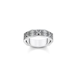 Thomas Sabo Ring Facettierte Form in silber, schwarz | Gr.: 48