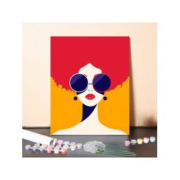 ARTNANAS DIY Malen nach Zahlen Set-"Disco Queen" | Gr.: 30x40-mit-rahmen