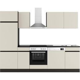 K&uuml;chenzeile Optifit, B:270cm H:206,8cm T:60cm, beige, Komplettk&uuml;chen-Sets, "Roth", Breite 270 cm, wahlweise mit E-Ger&auml;ten, Push-to-Open-Funktion
