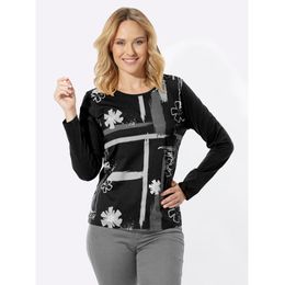 Sieh an! Rundhals-Shirt in schwarz-hellgrau-bedruckt | Gr.: 56