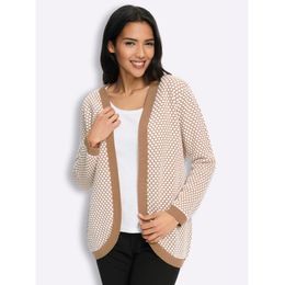 Sieh an! Strickjacke in camel-ecru-gemustert | Gr.: 46