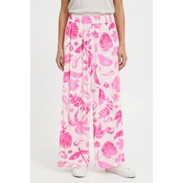 bonprix Damen Stoffhose, pink, Gr. 54, Obermaterial: 100% Viskose, Hosen, aus Viskose, lockerer Loose Fit, strukturierte Oberfl&auml;che
