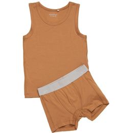 Minymo Kinder Unterw&auml;sche "Underwear set Boy" in Braun | Gr.: 110