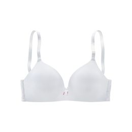 Lascana Damen Bralette-BH "BH ohne B&uuml;gel, Schalen-BH, Maria", Gr. 85uni wei&szlig;, Microtouch, Obermaterial: 73% Polyamid, 18% Polyester, 9% Elasthan,