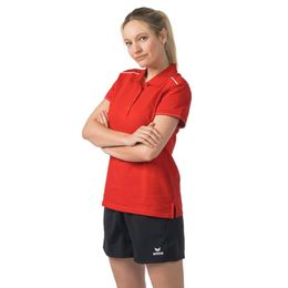 Erima Damen Poloshirt in rot/weiss | Gr.: 34