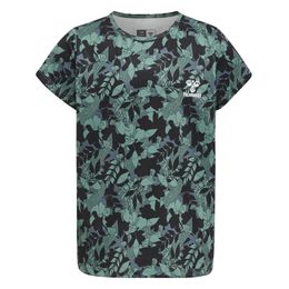 Hummel Shirt 'NANNA' Jungen Gr&ouml;&szlig;e 110 taubenblau / dunkelgr&uuml;n / schwarz / wei&szlig;