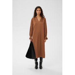 Inwear Kleid ZollIW Gerade Passform in Spicy Brown Dot | Gr.: 38
