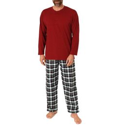 Normann Schlafanzug lang Pyjama FlanellHose Karo - 88909 in rot | Gr.: 54