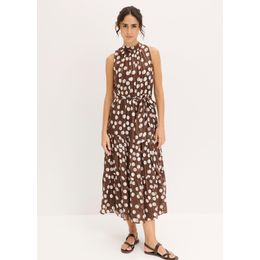bonprix Chiffonkleid mit Glitzer, braun, Gr.50, festliches Chiffonkleid mit edlen Glitzerf&auml;den