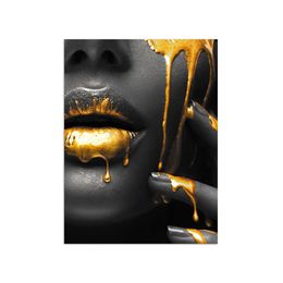 OnlyWow Poster Gesicht gold schwarz | Gr.: 80 x 120 cm