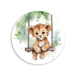 OnlyWow Rundes Wandbild Hellbraun | Gr.: 30 x 30 cm