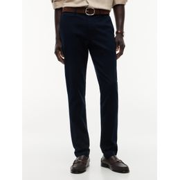 Tommy Hilfiger Herren Chinohose "BLEECKER OPEN STRUCTURE", blau, Gr. 32, unifarben, Web, Obermaterial: 98% Baumwolle, 2% Elasthan, Hosen, aus