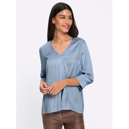 Heine Satin-Bluse in eisblau | Gr.: 50