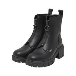 Buffalo Damen Stiefel "Buffalo ZORA FRONT ZIP - VEGAN NAPPA", Gr. 40, schwarz, Polyurethan, unifarben, Schuhe