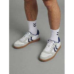 Hummel Schn&uuml;rsenkel Sneaker Handball Perfekt Lebensstil Erwachsene in WHITE/BLUE | Gr.: 43