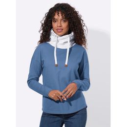 WITT WEIDEN Sweatshirt in mittelblau-hellgrau | Gr.: 40
