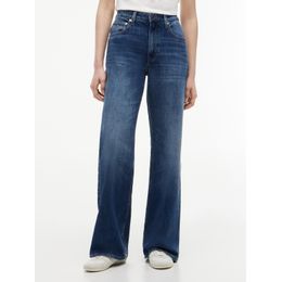 Tommy Jeans Damen Straight-Jeans "MIA MR RLXD STR", blau, Gr. 28, unifarben, Denim/Jeans, Obermaterial: 99% Baumwolle, 1% Elasthan, Jeans,