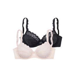 Damen B&uuml;gel-BH, PETITE FLEUR BY LASCANA, Gr. 95, rosa, Spitze, Obermaterial: 90% Polyamid, 10% Elasthan, BHs, aus Spitze, mit dekorativen Tr&auml;gern,