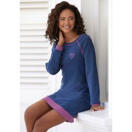 Damen Nachthemd, Blau, Gr. 56/58, Vivance Dreams by Lascana, Nachthemden, Material: Baumwolle