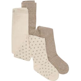 Minymo Strumpfhose "Stockings with Pattern (2-Pack)" in Braun | Gr.: 92/98