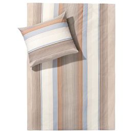 Dyckhoff Weichfrottier Bettw&auml;sche in beige-braun | Gr.: 135x200 cm + 40x80 cm