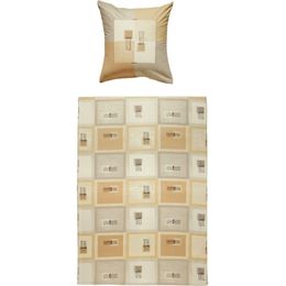 Dyckhoff Weichfrottier Bettw&auml;sche in braun | Gr.: 135x200 cm (80x80 cm)