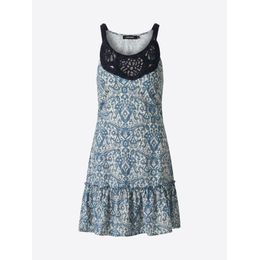 KOROSHI Bedrucktes fl&uuml;ssiges Kleid mit kurzen Tr&auml;gern in bunt | Gr.: L