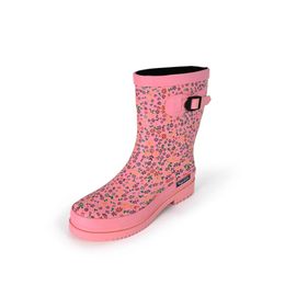 Regenliebe Gummistiefel Flowers Halbschaft in rosa | Gr.: 41