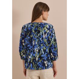 Cecil Damen Shirtbluseurban dunkelblau, Gr. S, gemustert, Stoff, 100% Viskose, Blusen, im Tunika-Style