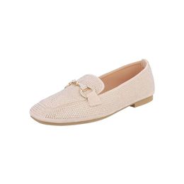 Ital-Design Halbschuh in Beige und Gold | Gr.: 38